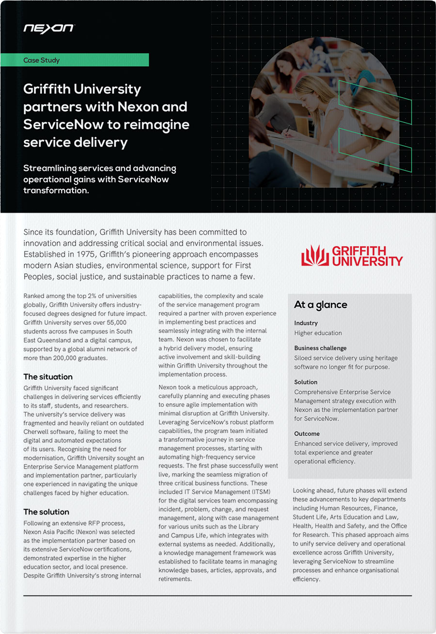 Griffith University Customer Success Story | Nexon Asia Pacific