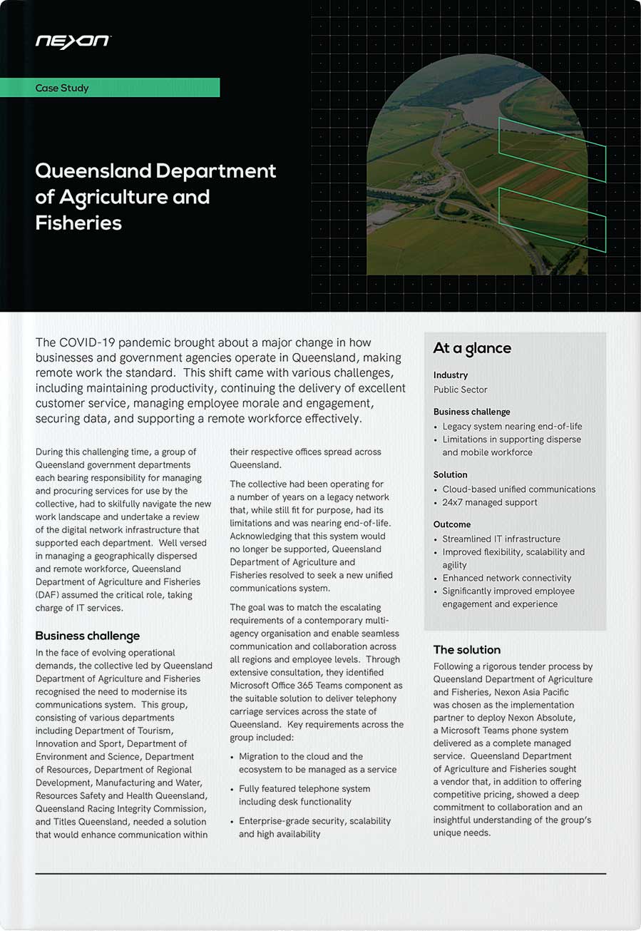 Queensland Department of Agriculture and Fisheries Customer Success ...