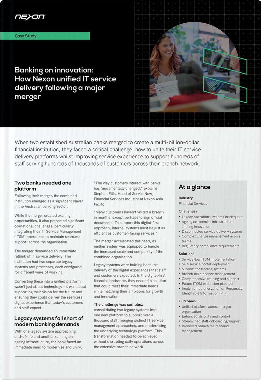 Case Study: Australia-based Financial Institution | Nexon Asia Pacific