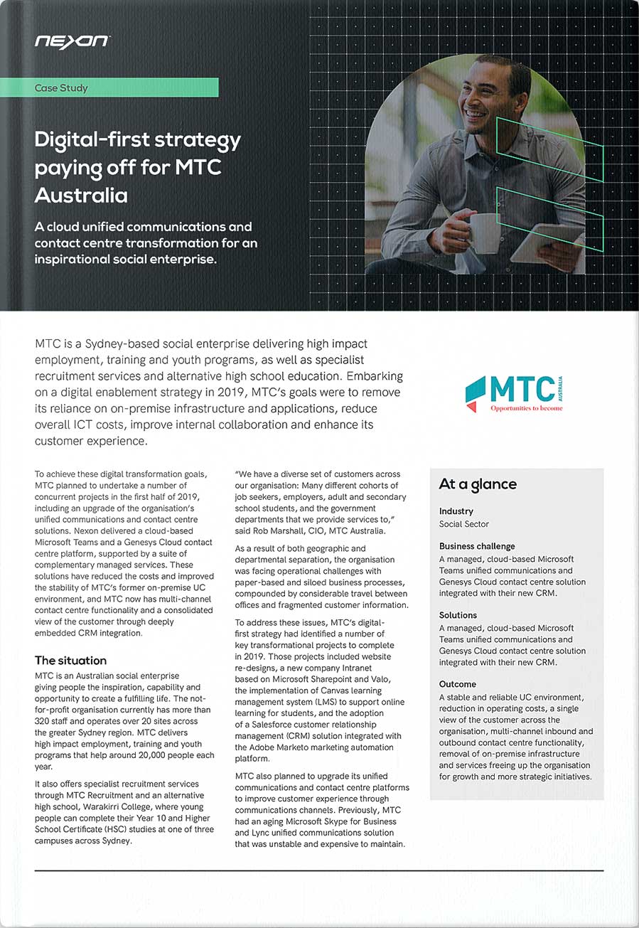MTC Australia Customer Success Story | Nexon Asia Pacific
