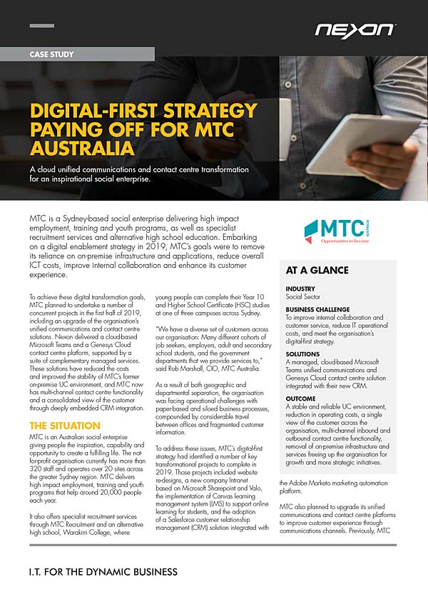 MTC Australia Customer Success Story | Nexon Asia Pacific